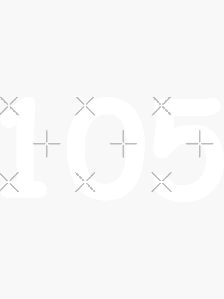 "number 105 (one hundred and five)" Sticker by roartstreet | Redbubble