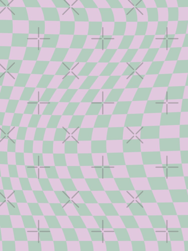 "Check Pattern Sage Green And Lilac Wavy Checkered Geometric ...