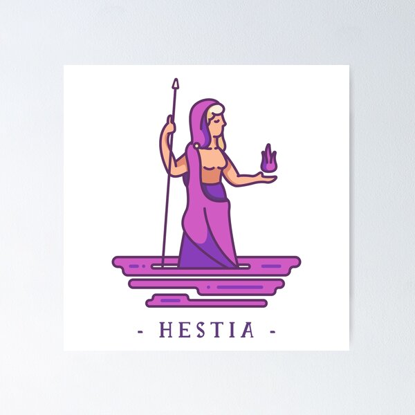 "Hestia Greek Goddess Animated" Poster for Sale by Klotho-Fashion ...