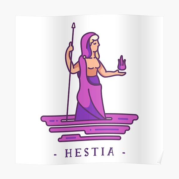 "Hestia Greek Goddess Animated" Poster for Sale by Klotho-Fashion ...