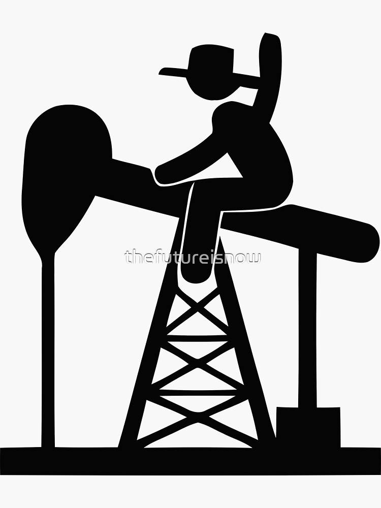 "Oil rig cowboy" Sticker for Sale by thefutureisnow | Redbubble