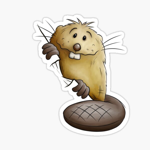 "Cool Casual Cartoon Rodent Funny Beaver" Sticker for Sale by ...