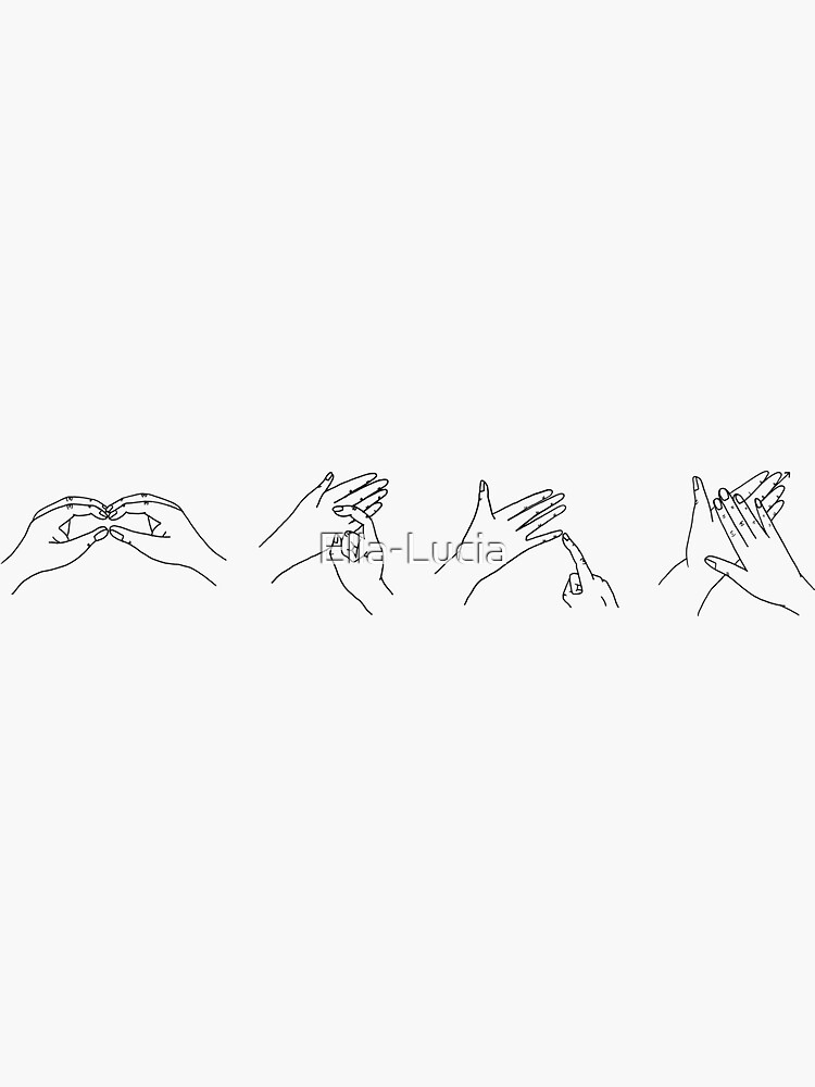 "Sign Language ONLY (Bruh) illustration" Sticker for Sale by Ella-Lucia ...
