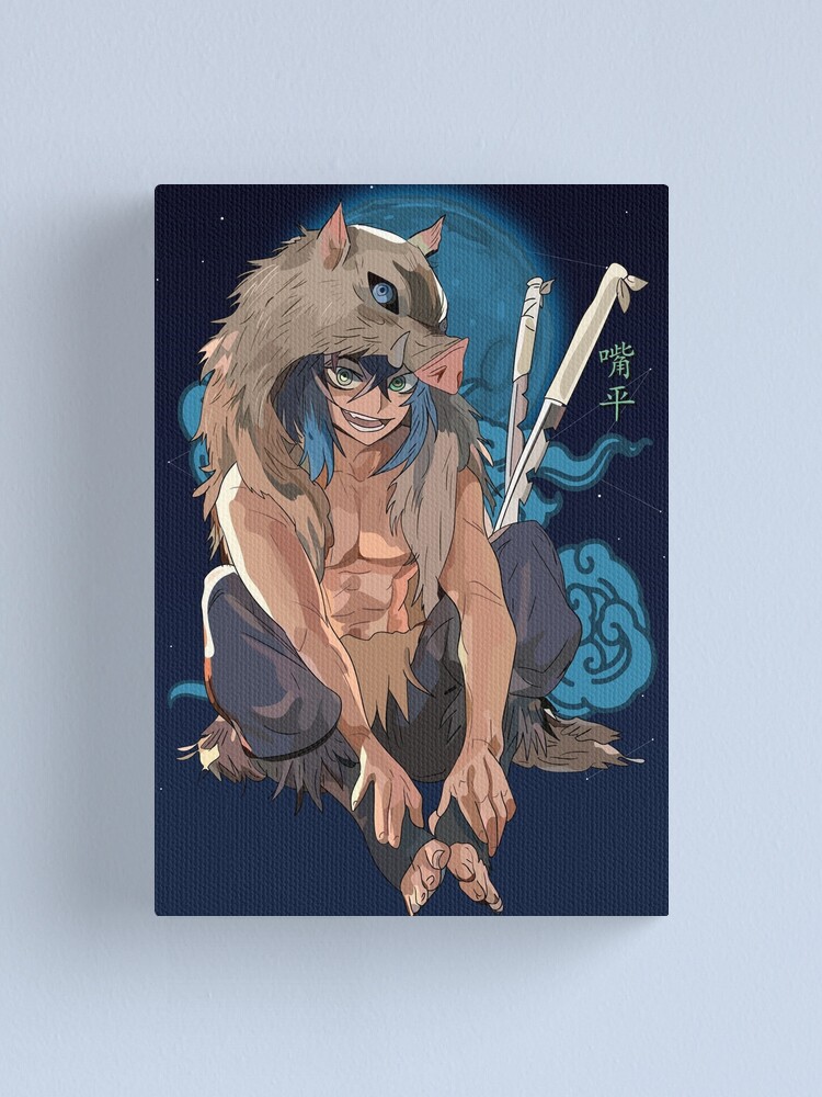 "Inosuke Hashibira Real Face - Demon Slayer" Canvas Print by ...