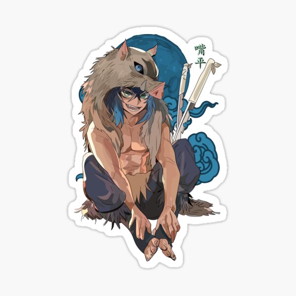 Pegatina «Inosuke Hashibira Real Face - Demon Slayer» de ...