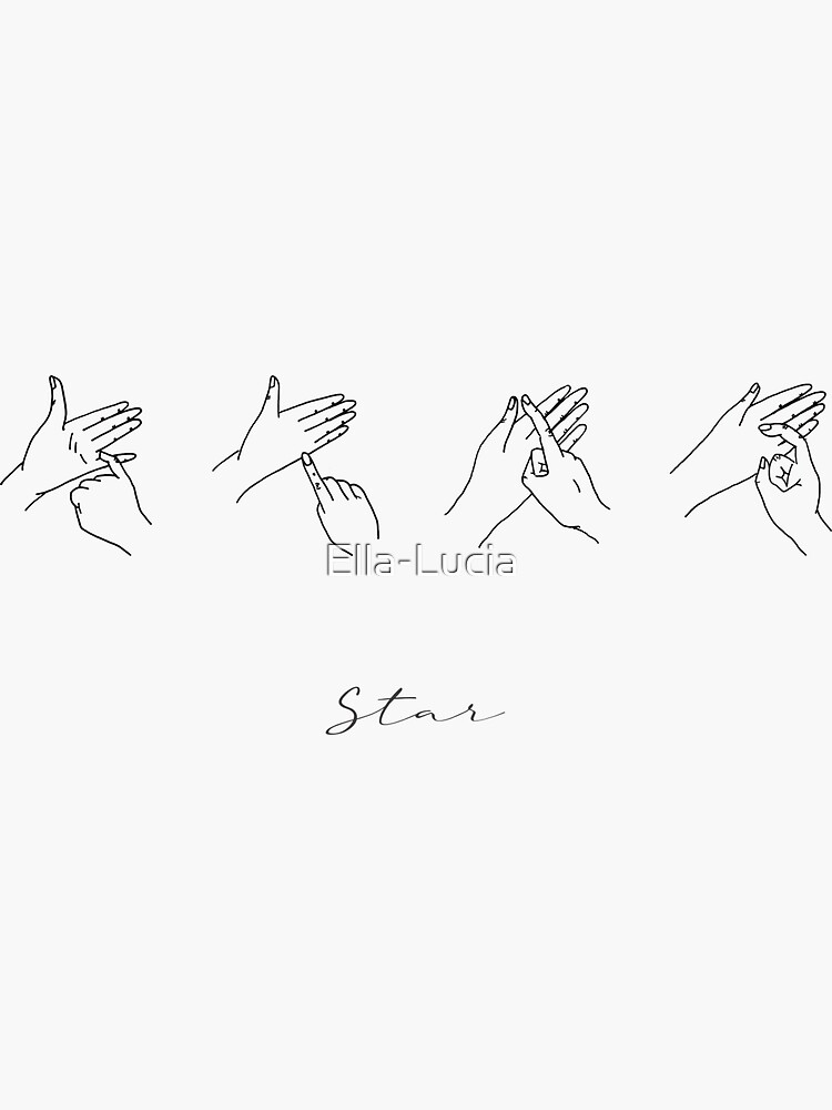"Sign Language 'Star' illustration" Sticker for Sale by Ella-Lucia ...