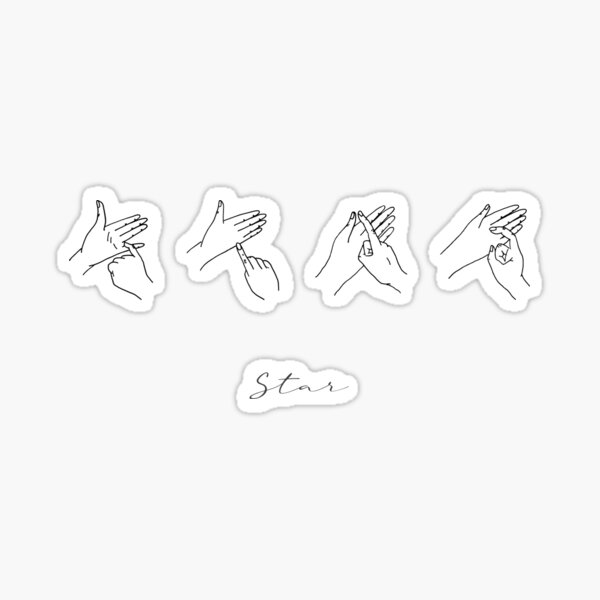 "Sign Language 'Star' illustration" Sticker for Sale by Ella-Lucia ...