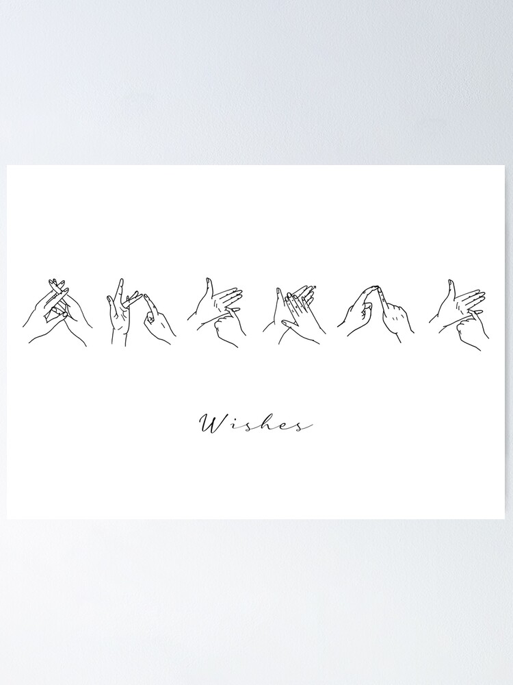 "Sign Language 'Wishes' illustration" Poster by Ella-Lucia | Redbubble