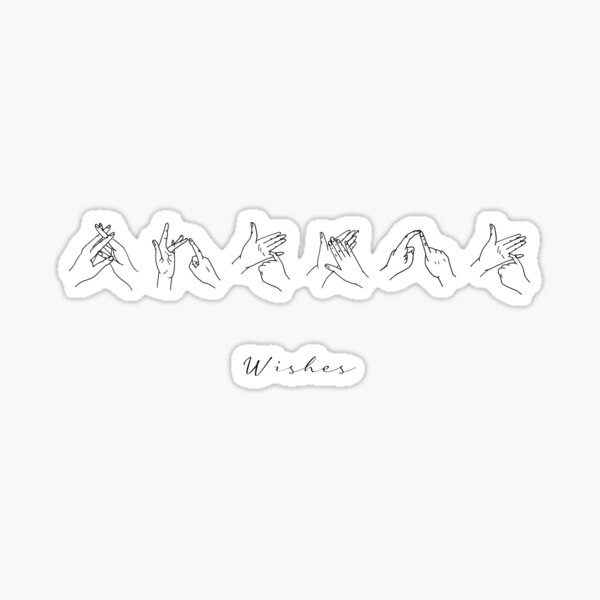 "Sign Language 'Wishes' illustration" Sticker for Sale by Ella-Lucia ...