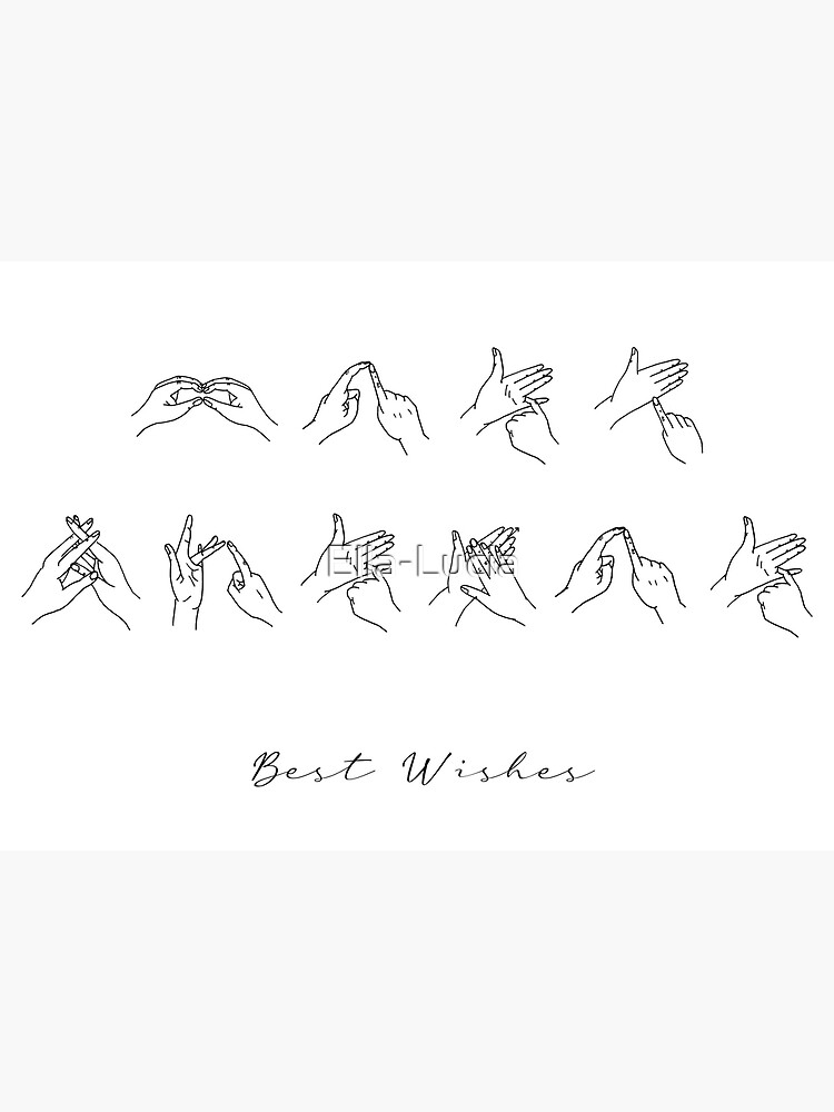 "Sign Language 'Best Wishes' illustration" Poster for Sale by Ella ...