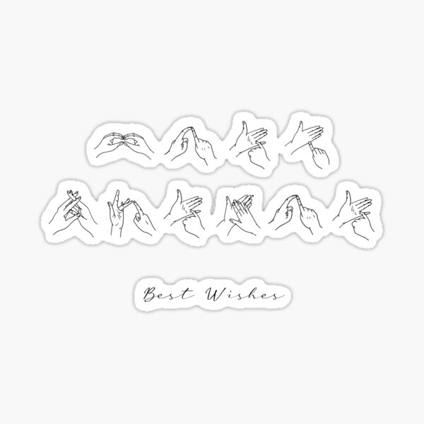 "Sign Language 'Best Wishes' illustration" Sticker for Sale by Ella ...
