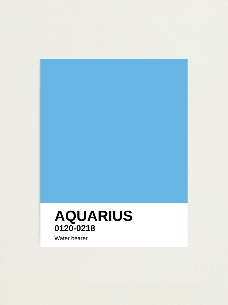 "Pantone Inspired Aquarius Zodiac Sign Design, Astrology Pantone Chip ...