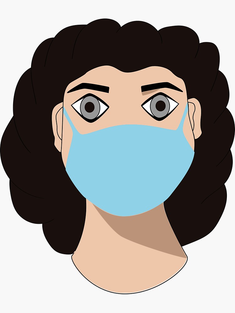 "Stay safe, mask on" Sticker by Huini-Animator | Redbubble