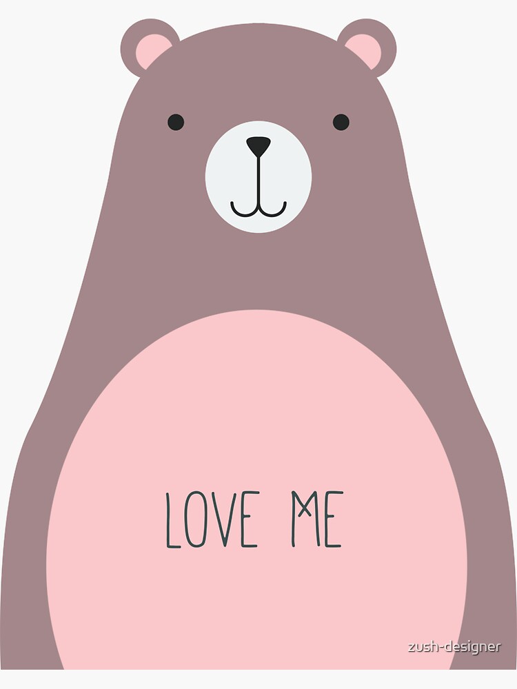 "Cute We Bare Bears Saying Love me " Sticker for Sale by zush-designer ...
