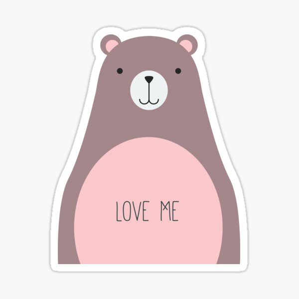 "Cute We Bare Bears Saying Love me " Sticker for Sale by zush-designer ...