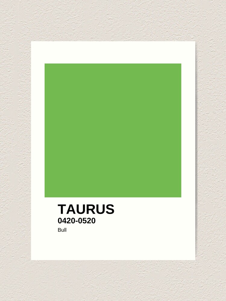 "Pantone Inspired Taurus Zodiac Sign Design, Astrology Pantone Chip ...