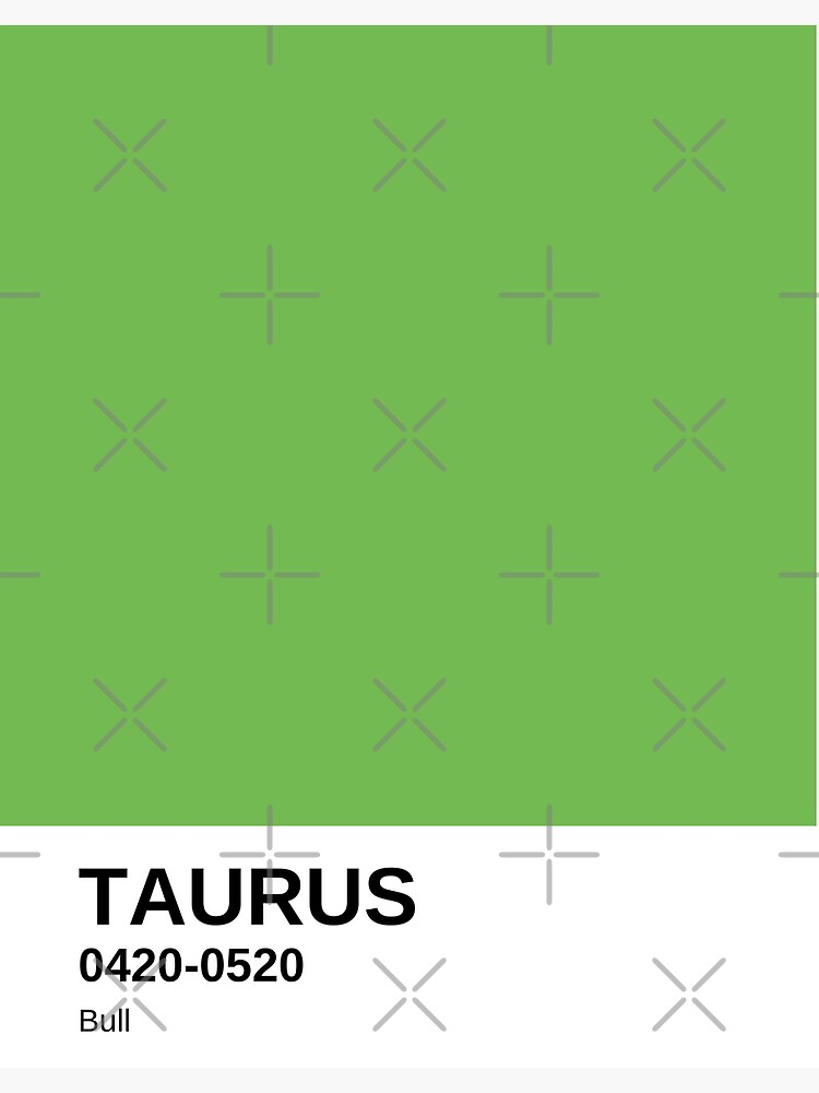 "Pantone Inspired Taurus Zodiac Sign Design, Astrology Pantone Chip ...