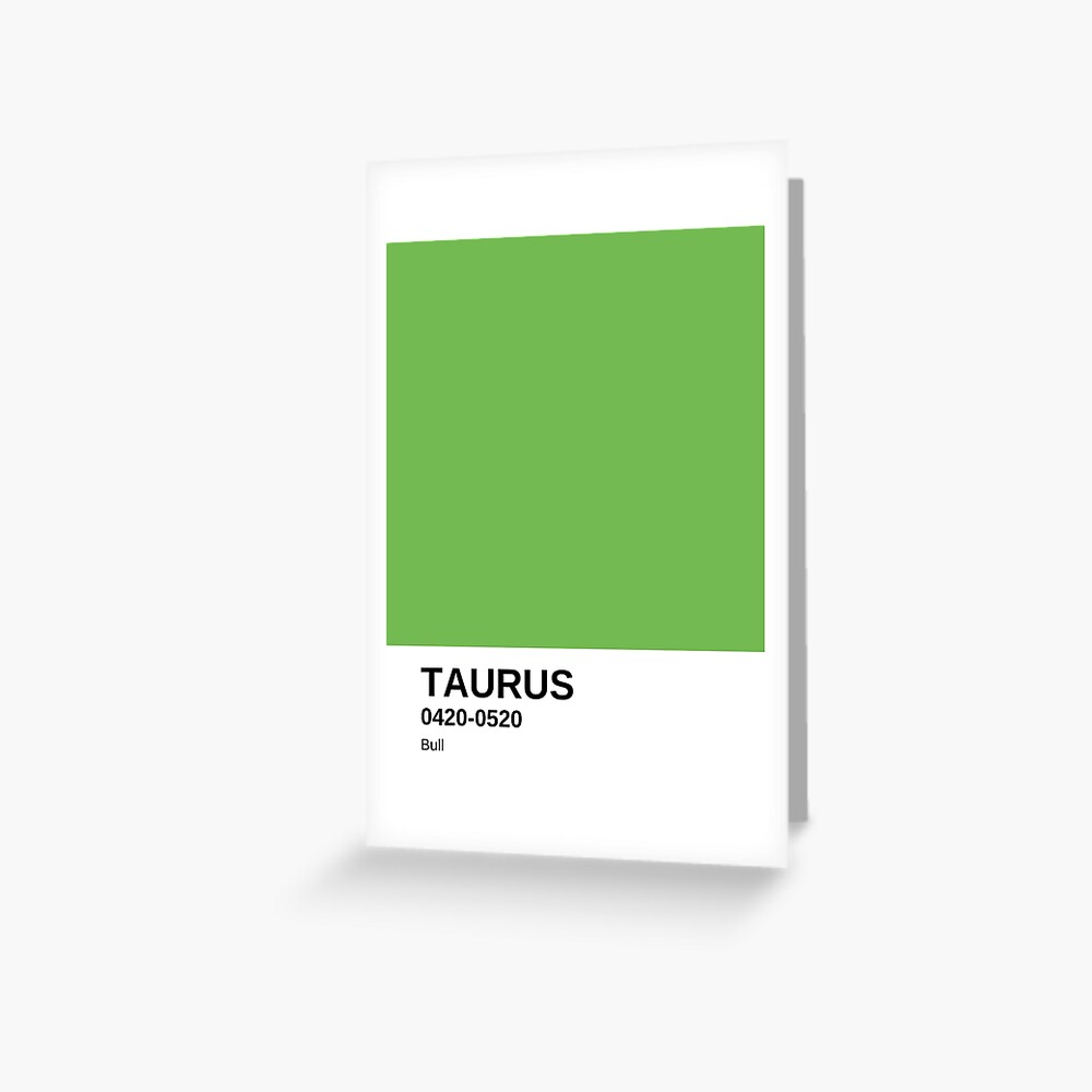 "Pantone Inspired Taurus Zodiac Sign Design, Astrology Pantone Chip ...