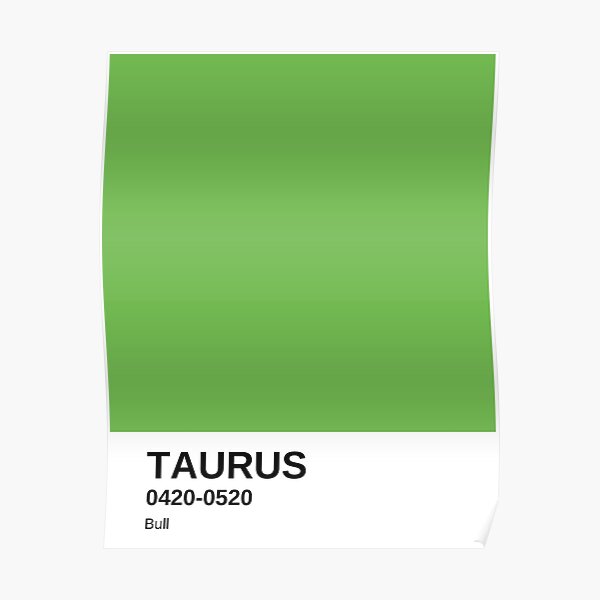 "Pantone Inspired Taurus Zodiac Sign Design, Astrology Pantone Chip ...