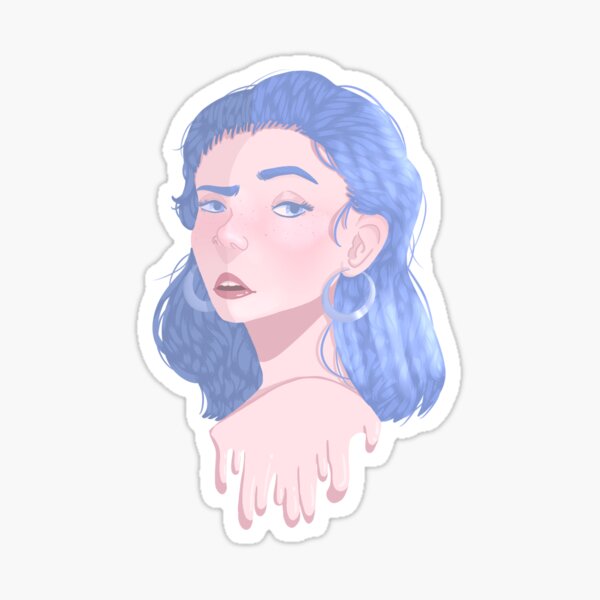 "Pink lady" Sticker by CherryBombastic | Redbubble