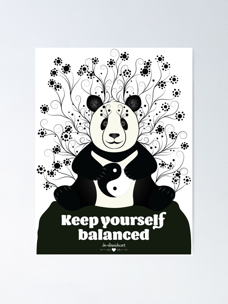 "Cute animal friendly panda - Keep yourself balanced" Poster for Sale ...