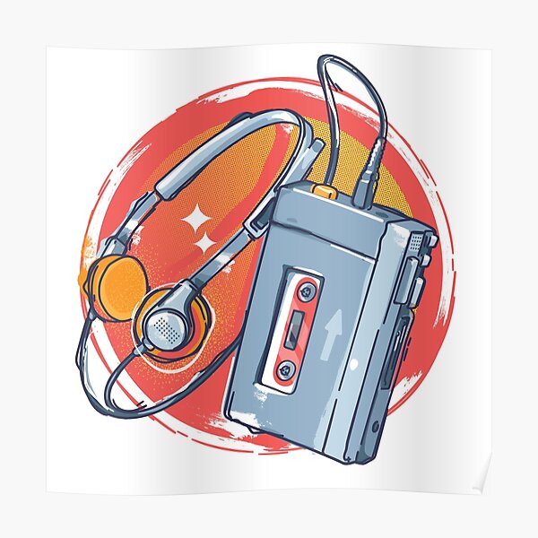 "Retro Sony Walkman illustration" Poster for Sale by grafikis | Redbubble