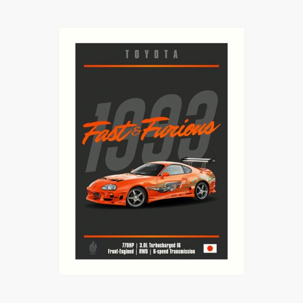 "FnF Supra 93' Specs PC V2" Art Print for Sale by BurningBrakes | Redbubble