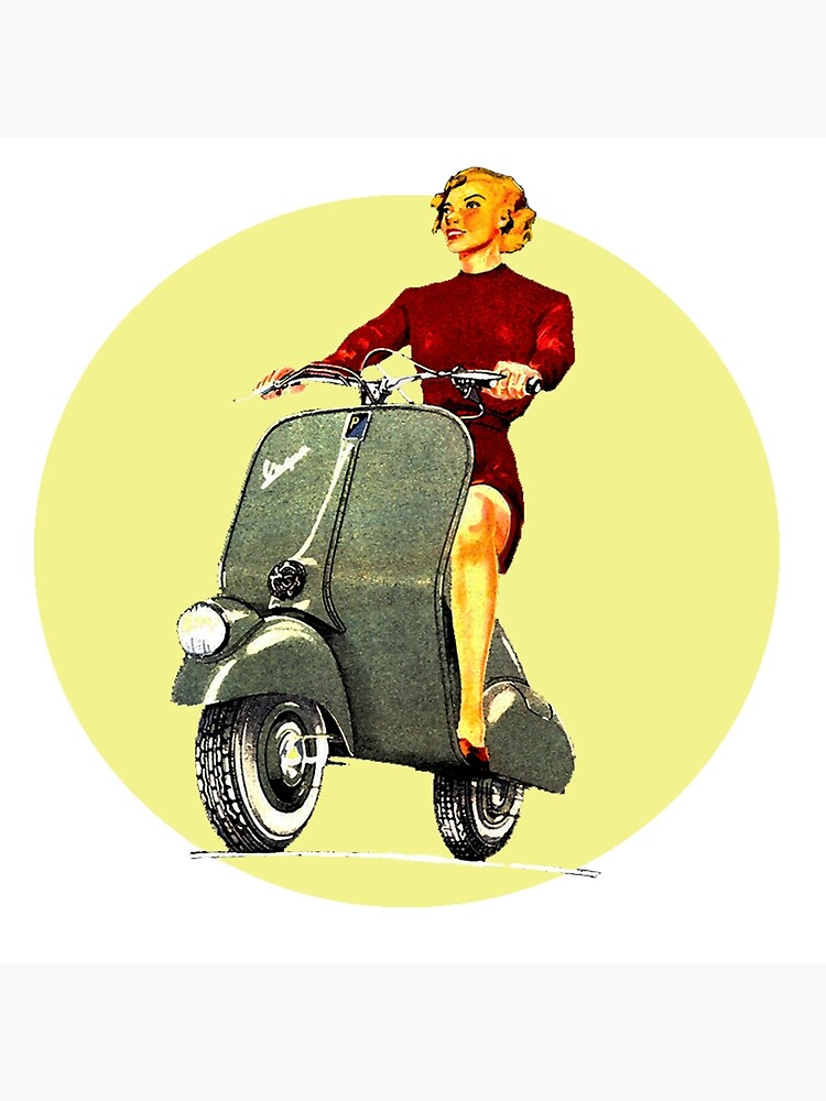 "classic pin up girl riding vespa scooter" Art Print for Sale by atooxi ...