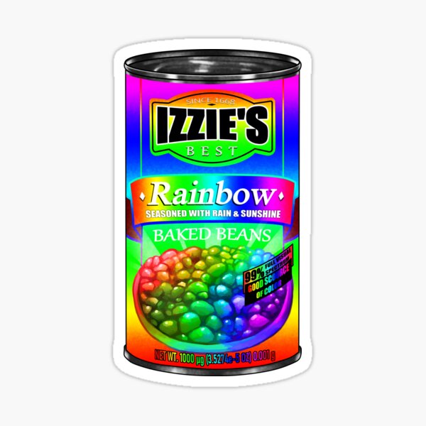 "Rainbow Baked Beans" Sticker for Sale by IzzieIndica | Redbubble
