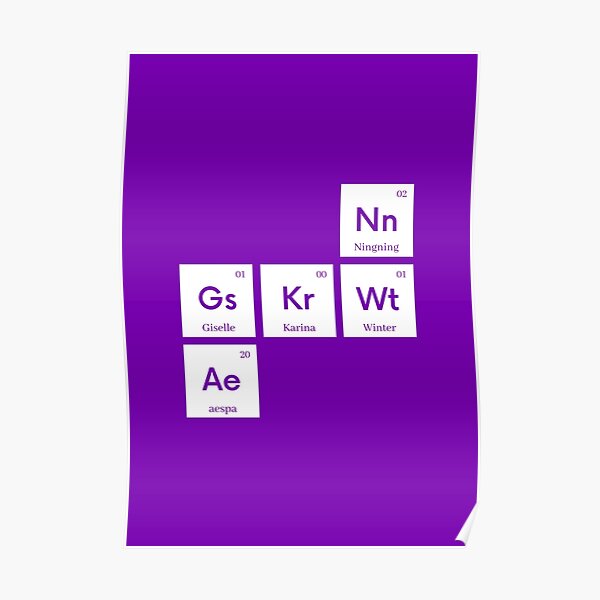 "aespa Periodic Table" Poster by helloharu | Redbubble