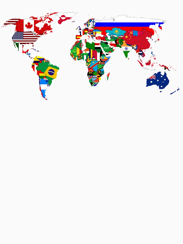 "World Flags Map" T-shirt for Sale by WorldFlagCo | Redbubble | world t ...