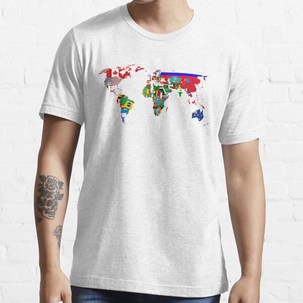 "World Flags Map" T-shirt for Sale by WorldFlagCo | Redbubble | world t ...