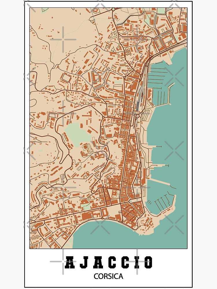 "Ajaccio map corsica" Poster for Sale by PostersProf1 | Redbubble