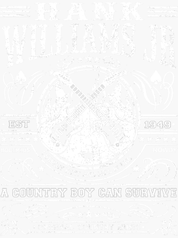 "Graphic Hank Arts Williams Outfits Jr Design Arts Bocephus" Sticker ...