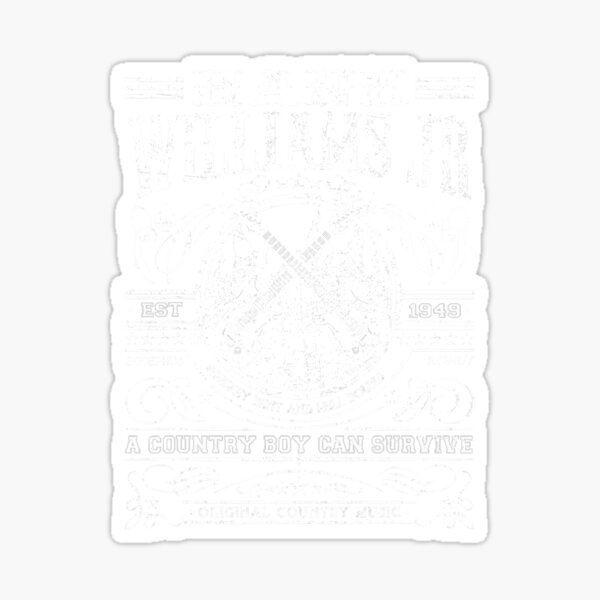 "Graphic Hank Arts Williams Outfits Jr Design Arts Bocephus" Sticker ...