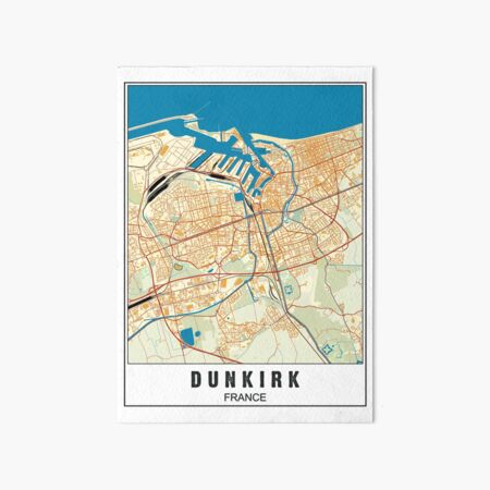 Lámina rígida con la obra «Mapa de Dunkerque» de PostersProf1 | Redbubble
