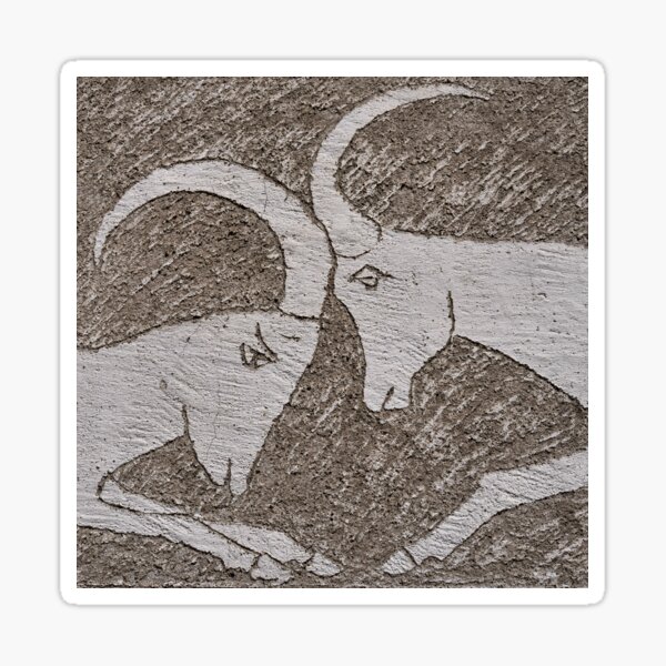 "Knocking heads together - buck mountain goats" Sticker for Sale by ...