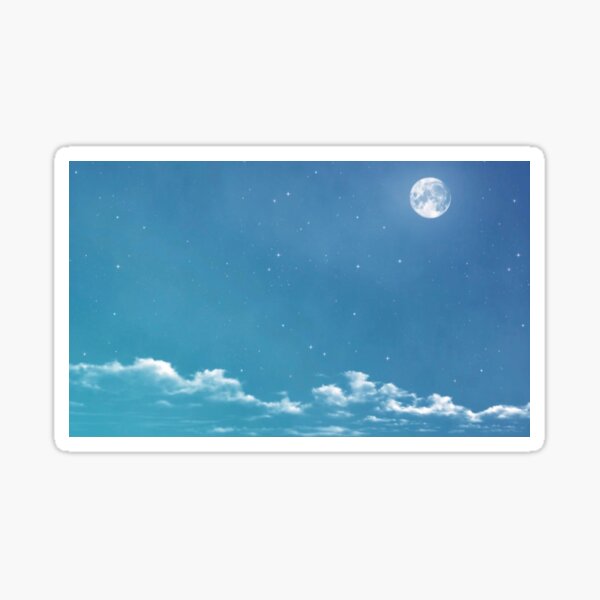"Light Blue Moon" Sticker for Sale by Dalaura | Redbubble