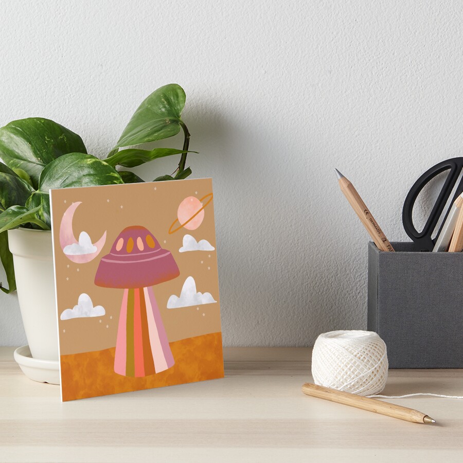 "Beam Me Up - Alien UFO" Art Board Print by kcallisto | Redbubble