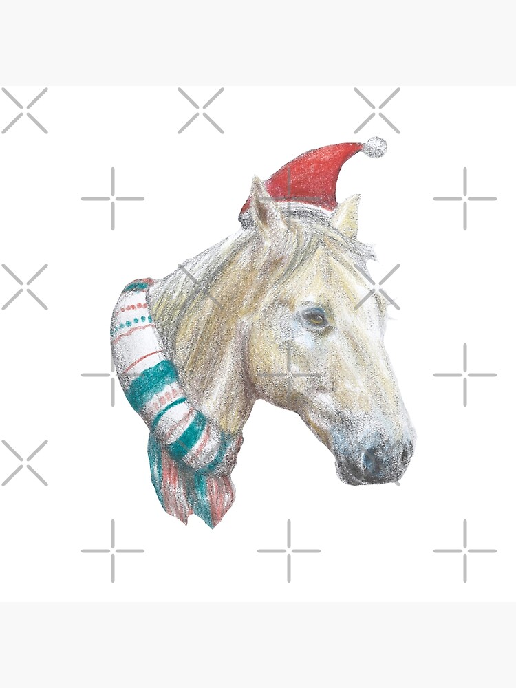 "Christmas Horse Drawing" Poster by Hanartistic1 | Redbubble