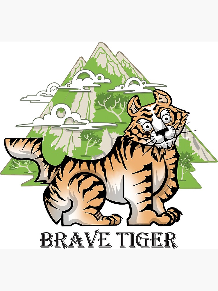 "A brave tiger illustration with an oriental feel" Poster for Sale by ...