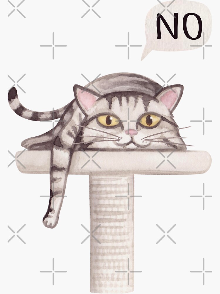 "Cat Says No" Sticker by Made-By-Art | Redbubble