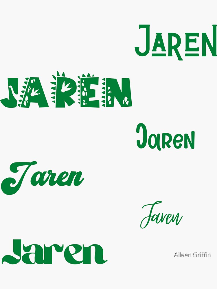 "Jaren name sticker" Sticker by magleen | Redbubble