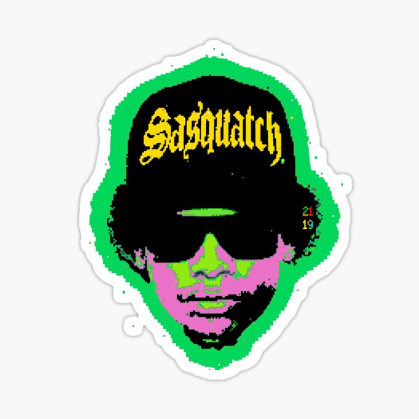 "EZ SASQUATCH 21/19 PIXELATED " Sticker by 21NineTeen | Redbubble