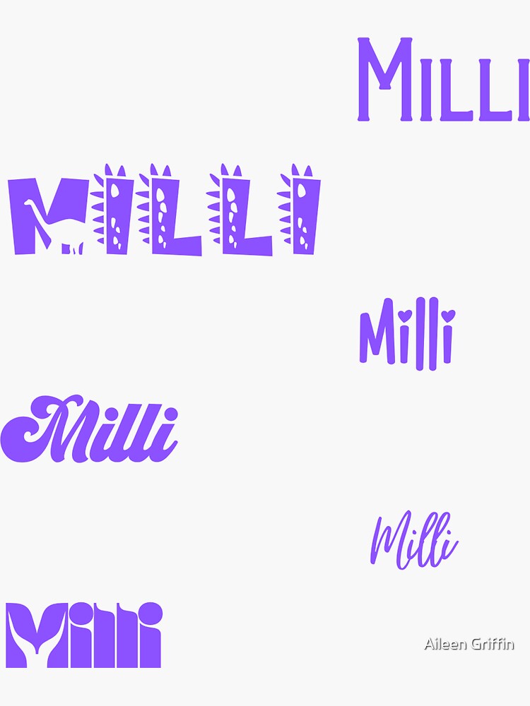"Milli name stickers" Sticker for Sale by magleen | Redbubble