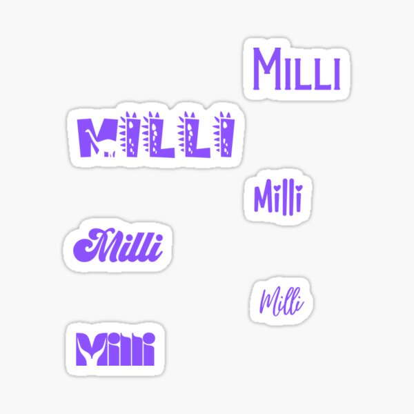 "Milli name stickers" Sticker for Sale by magleen | Redbubble