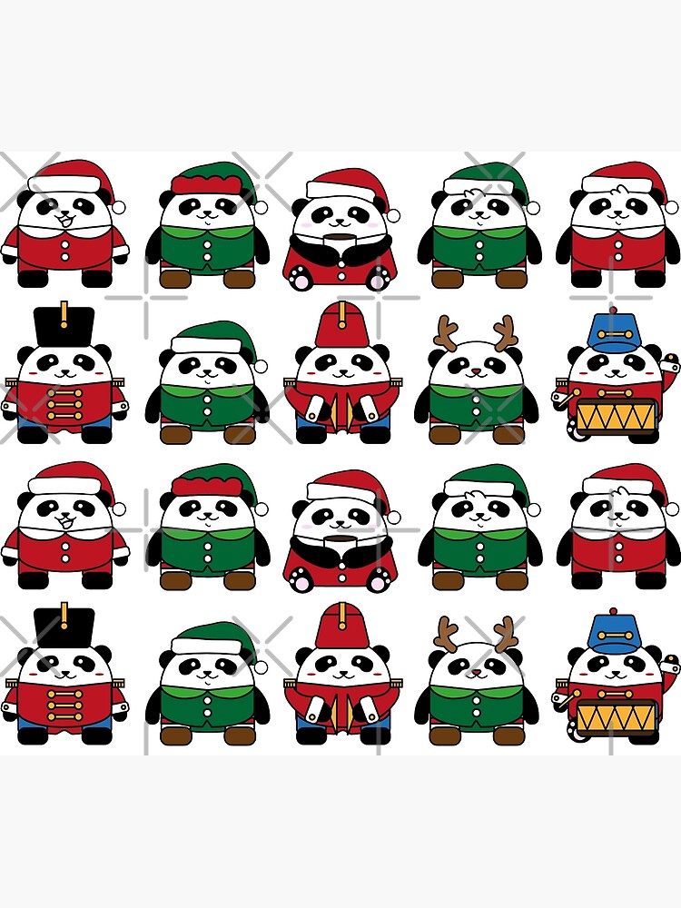 "Cute Panda Santa Pattern Christmas 2022" Poster for Sale by Jovan32 ...