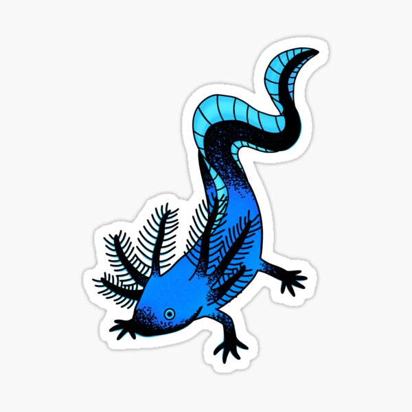"Blue axolotl" Sticker by Shramplet | Redbubble