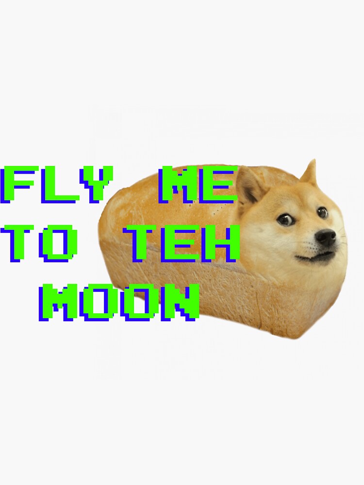 "Doge Fly Me To Teh Moon Meme" Sticker for Sale by BadModule | Redbubble