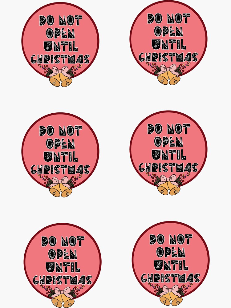 "Do Not Open Until Christmas Nordic Sticker Set" Sticker for Sale by ...